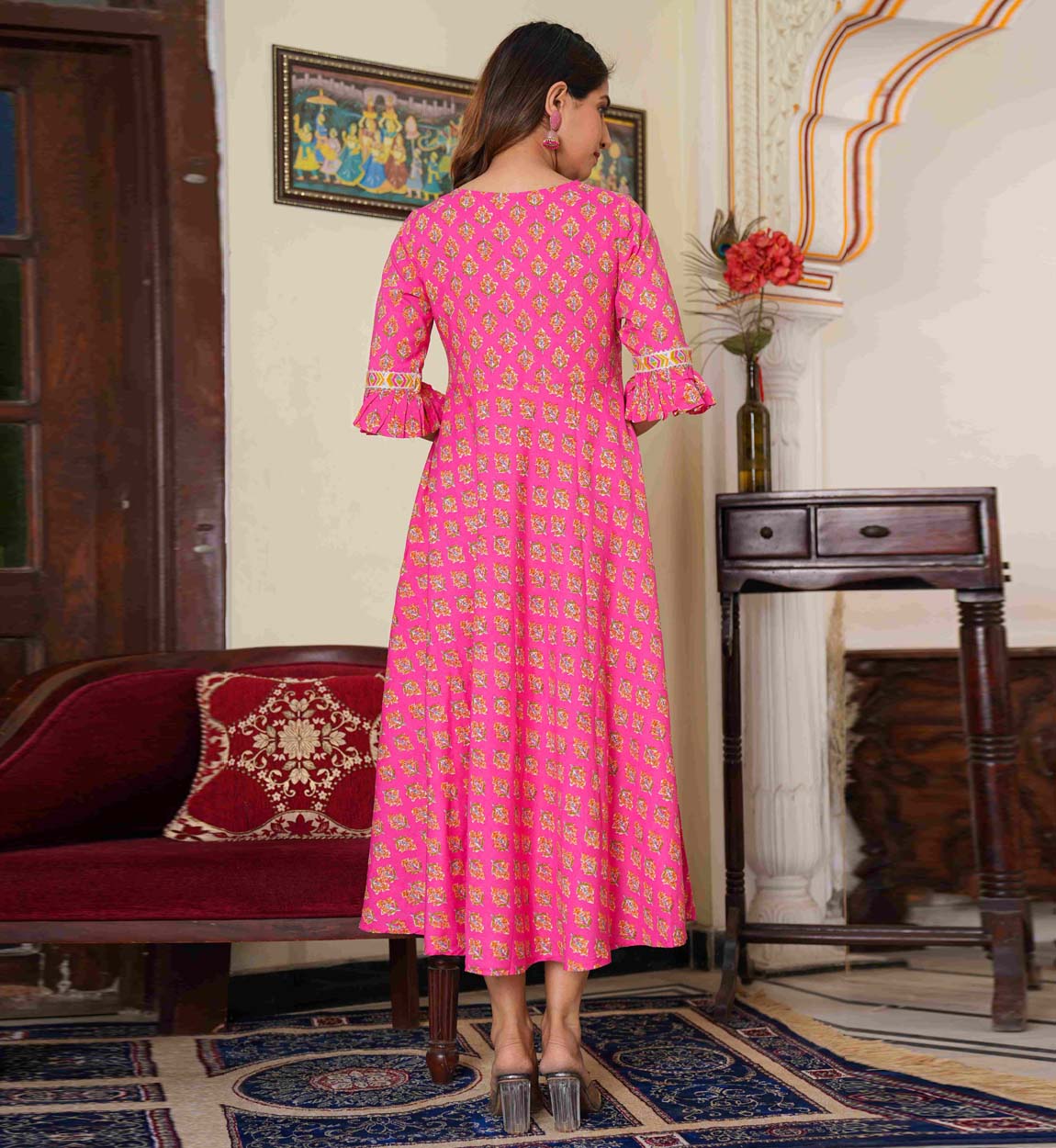 Yash Gallery Womens Floral Printed Anarkali Kurti Yash Gallery